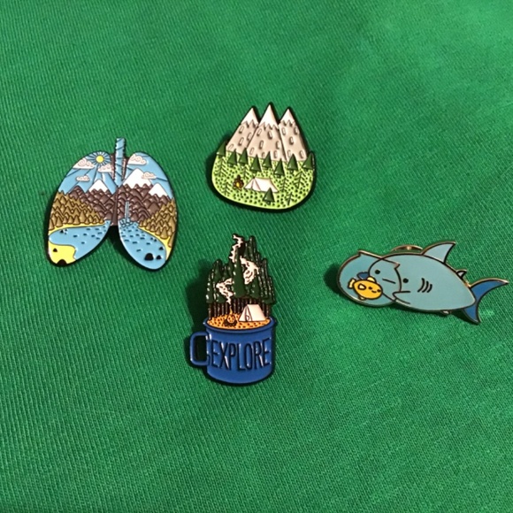 Jewelry | Lungs Mountains Outdoors Enamel Pin Brooch Vsco | Poshmark